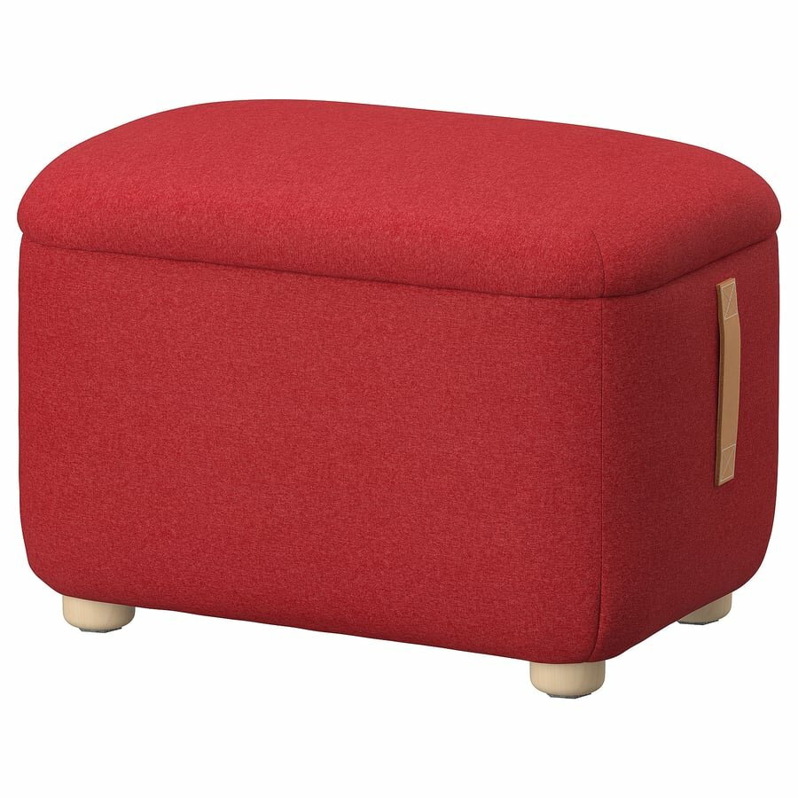 Пуф с ящиком для хранения IKEA OSKARSHAMN цвет красный 405.216.87