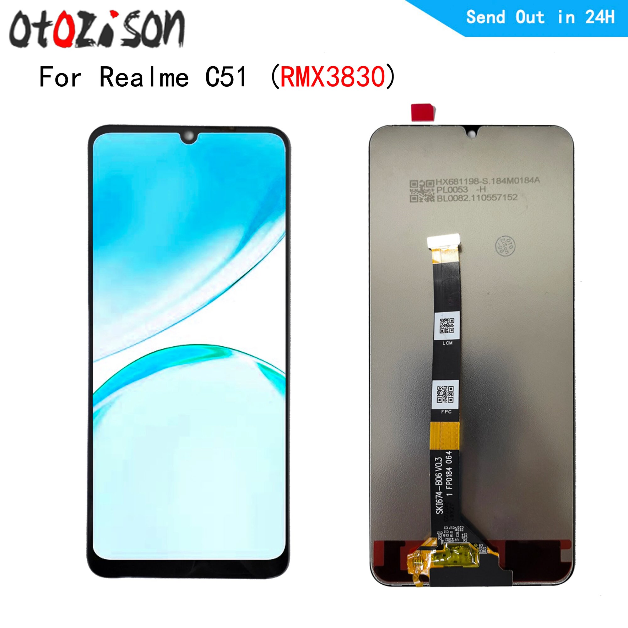 Экран Realme C51 RMX3830, 6.74" IPS LCD в сборе