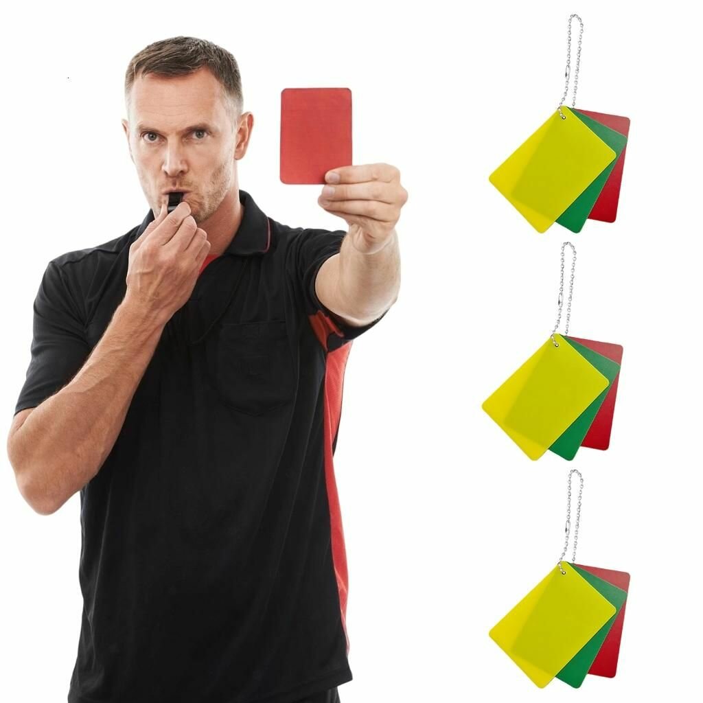 3 комплекта футбольных карточек судьи для дисциплины команды