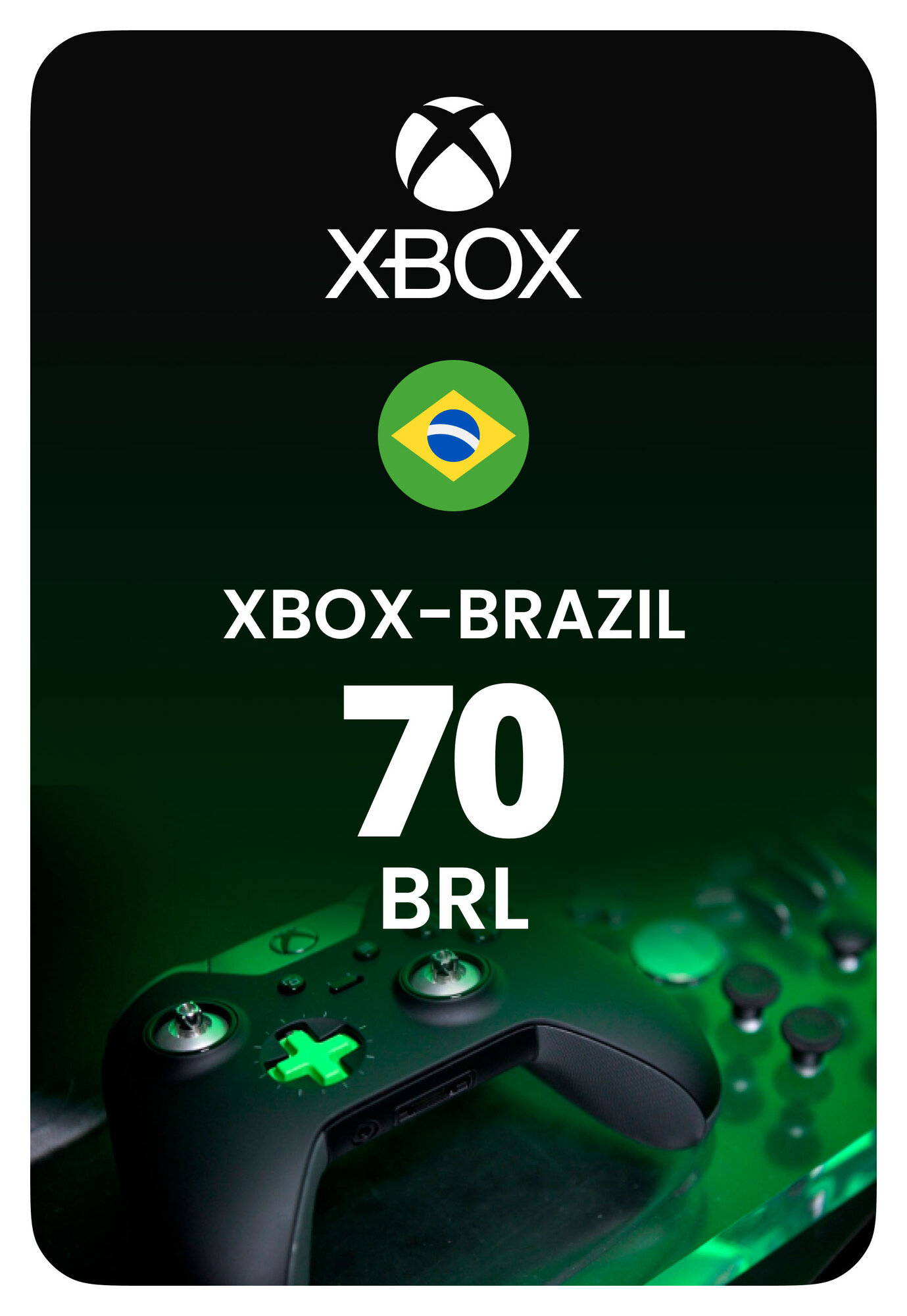 Карта пополнения Xbox - Бразилия 70 BRL (Xbox; Xbox Series X/S, Xbox One, PC; Регион активации Бразилия)