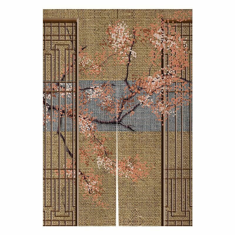 Китайская занавеска в стиле дзен для декора спальни и гостиной, перегородка для входа, подвесная занавеска для чайной комнаты, тканевая занавеска без сверления, изготовление на заказ.