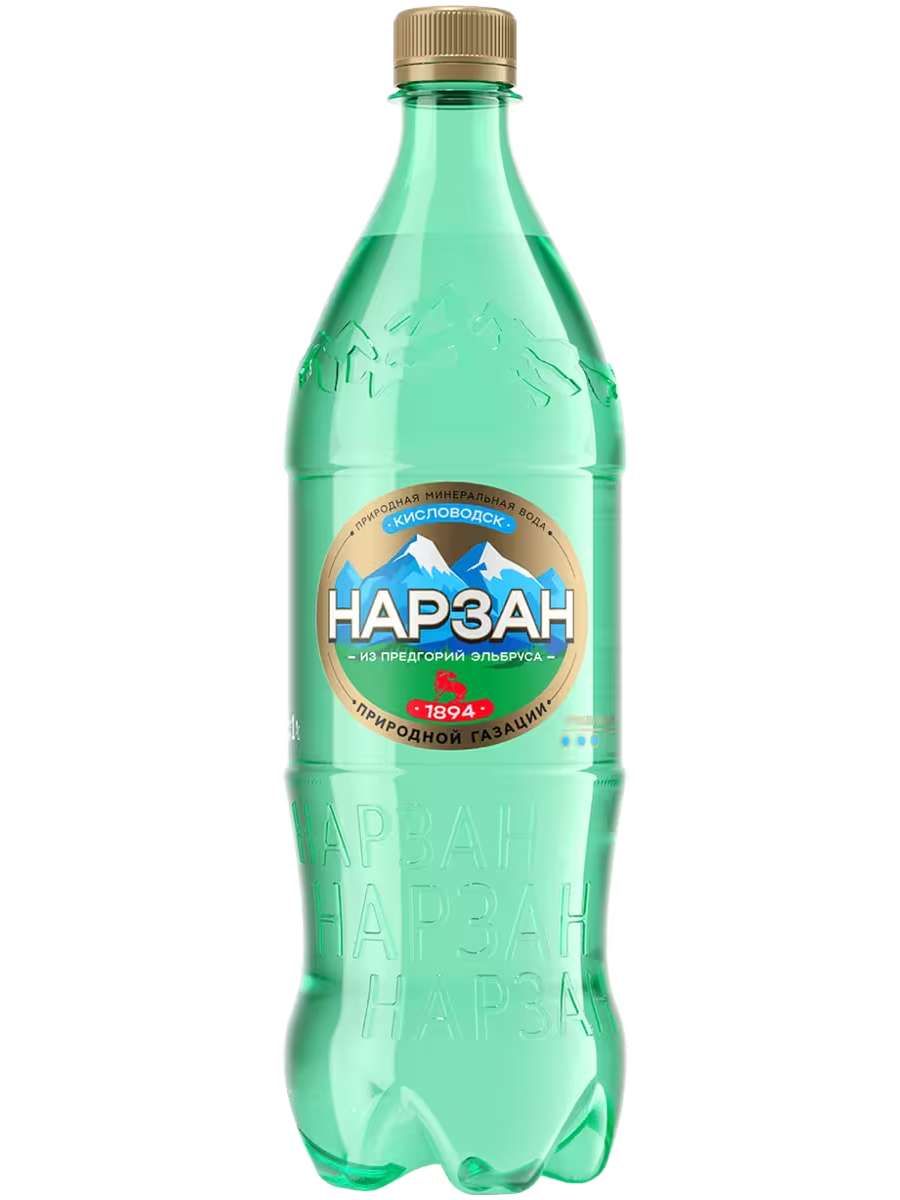 Вода питьевая минеральная Нарзан Золотой газированная 1 л ПЭТ