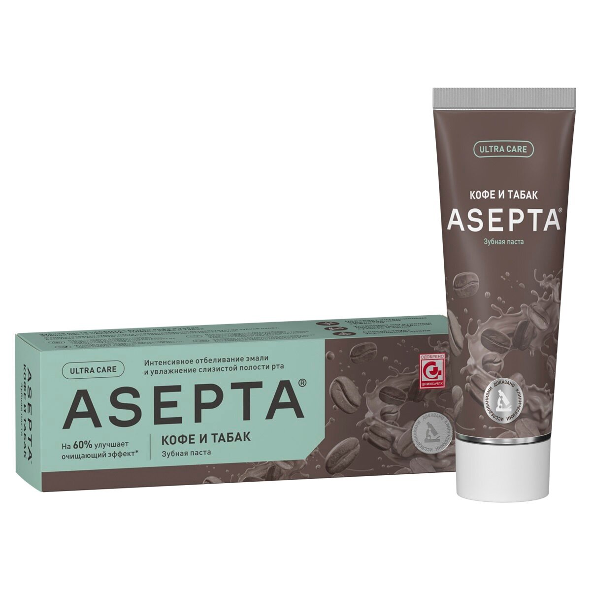 Зубная паста Кофе и табак, 75 мл, Асепта