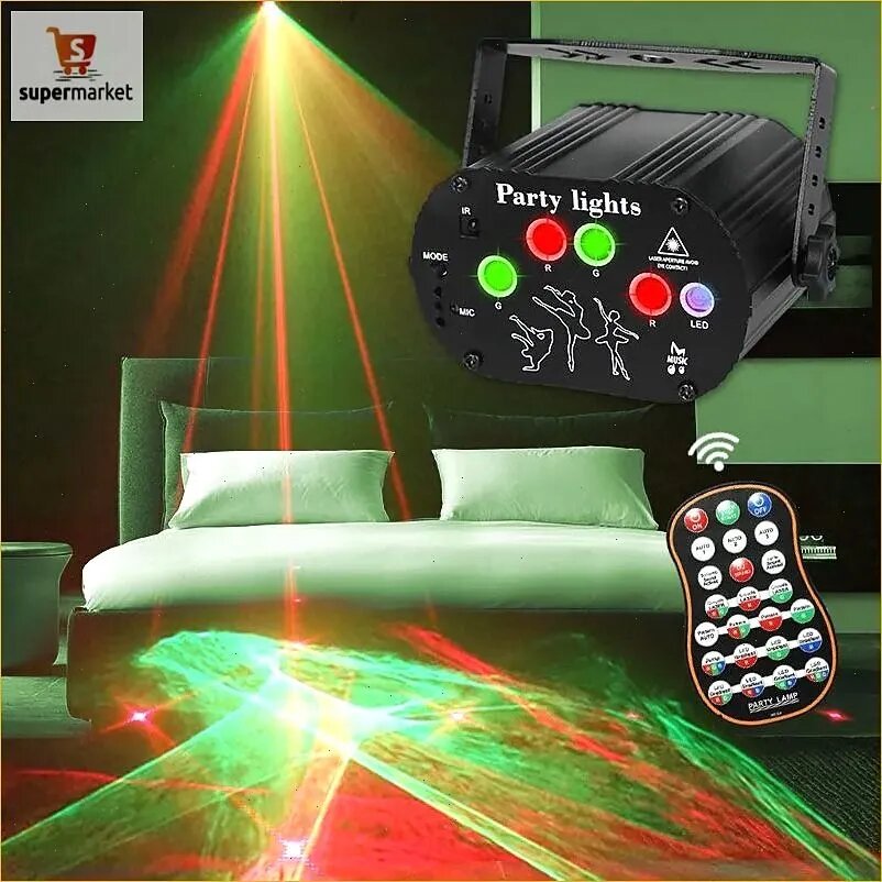 Сценический свет Party lights Красочное вращение Светодиодный лазерный проектор для дома и вечеринок