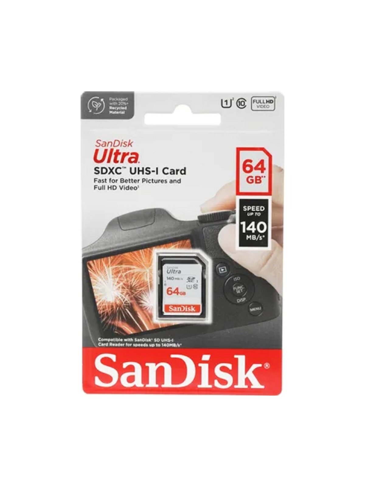 SecureDigital 64GB SanDisk Ultra SDXC Class 10 UHS-I U1 Ultra R 140MB/s