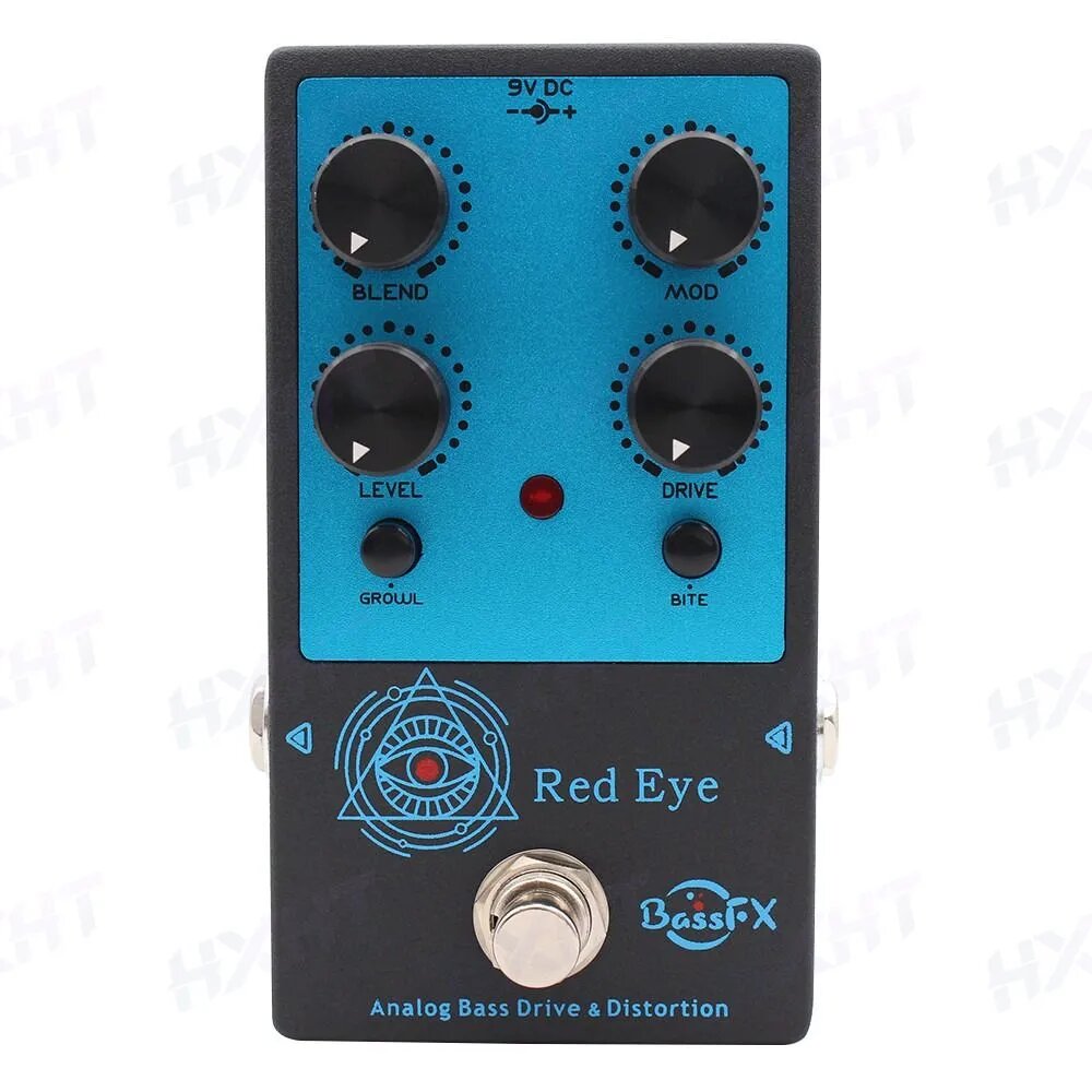 FANMUZK RED EYE Bassfx Педаль Для Бас-Гитары: Преамп + Дисторшн С Двойными Режимами И Blend Control