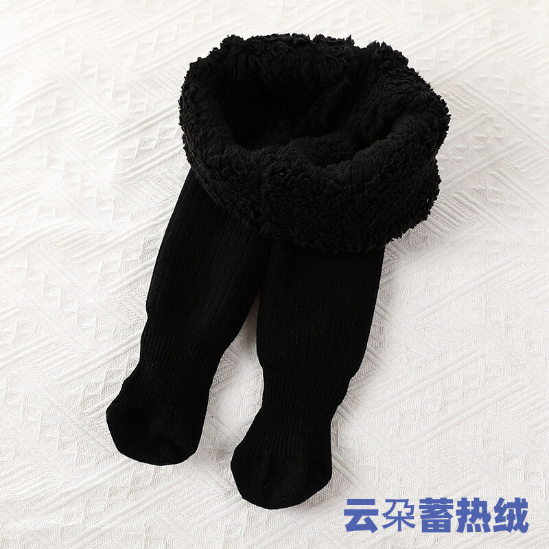 Детские колготки для осени и зимы, с флисовой подкладкой и утепленные, однотонные, для мальчиков и девочек, цельные флисовые теплые леггинсы для верхней одежды.