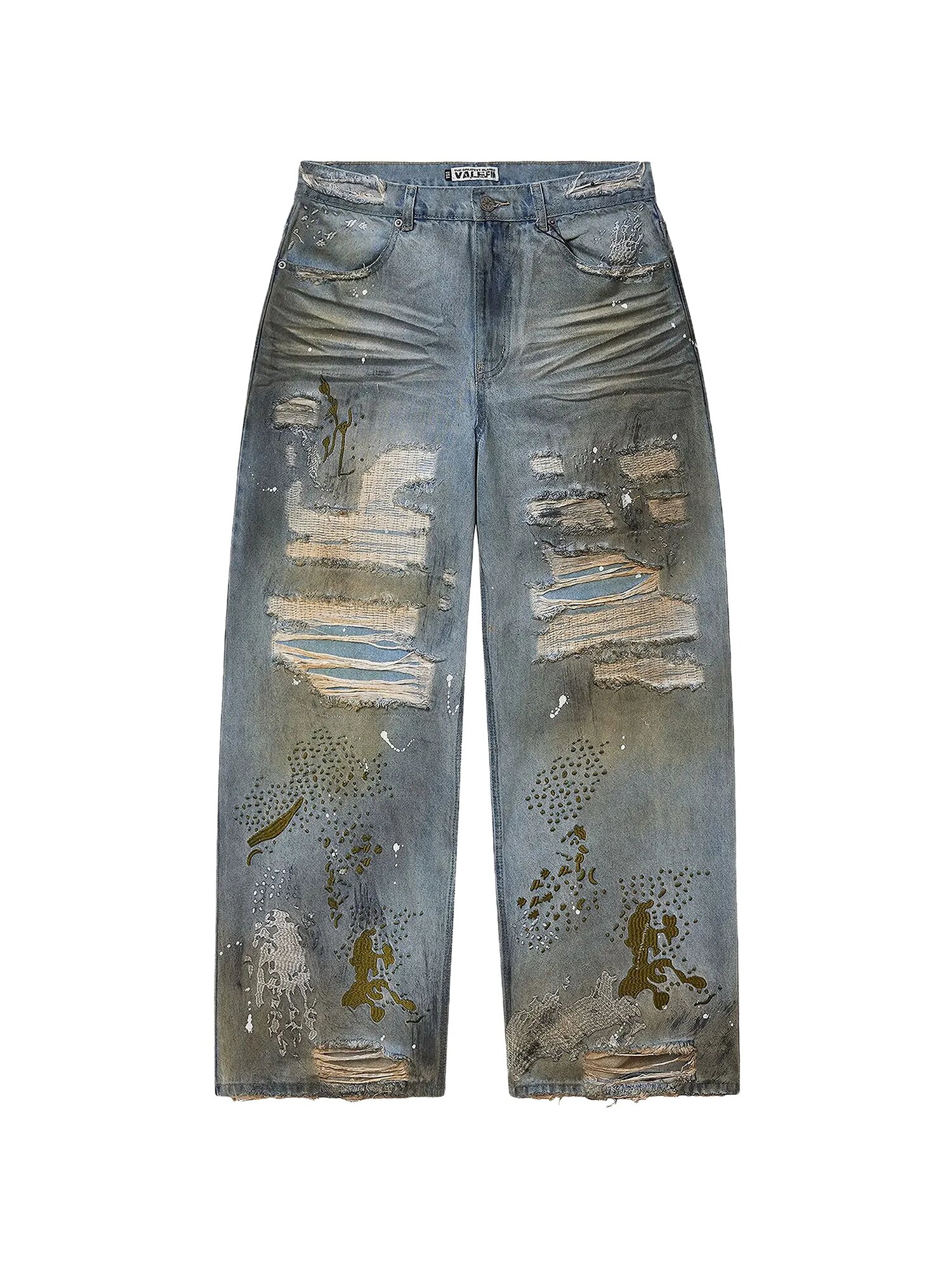 Джинсы Ripped stonewashed jeans 