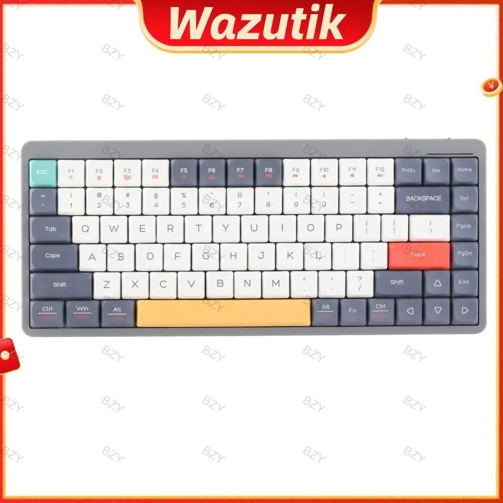 Клавиатура Wazutik AIR75 - механическая, 84 клавиши, бежевая, Bluetooth — фото 1
