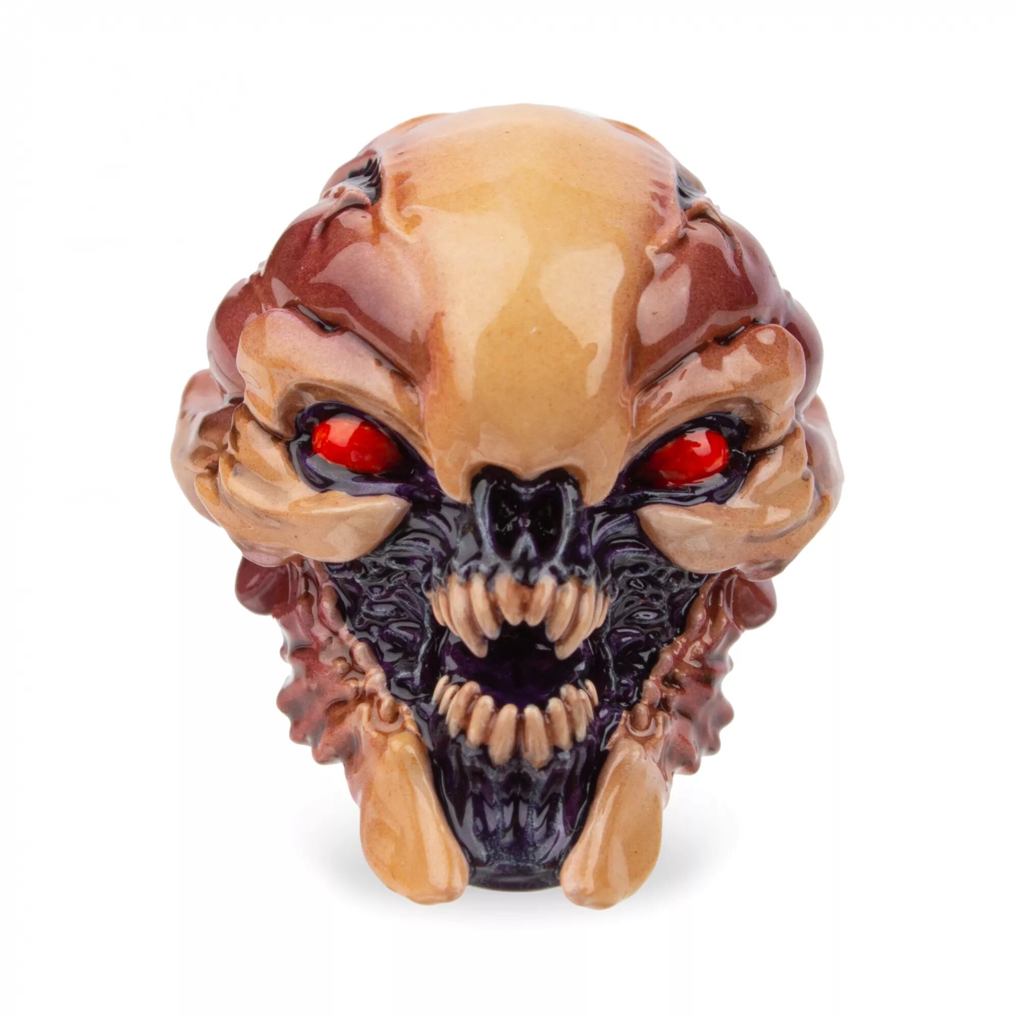 Бусина ERROR, полимер, ручная покраска, бежевая, коричневая, 16 мм