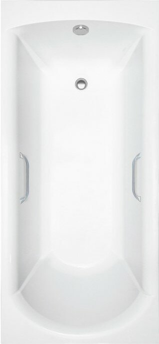 Ванна из литьевого мрамора Delice Astra 150х70 см, пристенная, с ручками хром