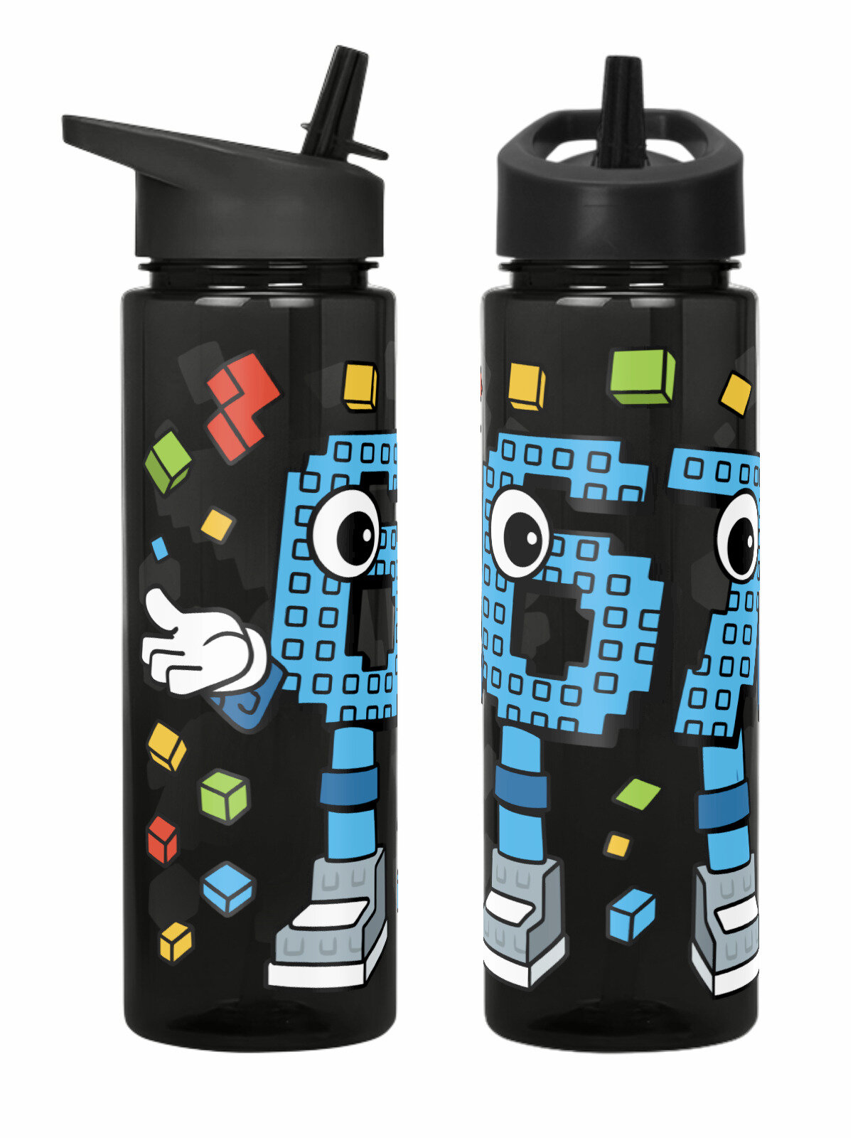 Бутылка черная для воды с принтом Укради брейнрот 67 игрушка steal brainrot 67 мем