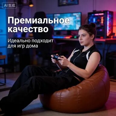 Пуф, Искусственная кожа, Коричневый, 50х30х30 см, для прихожей и гостиной — фото 1