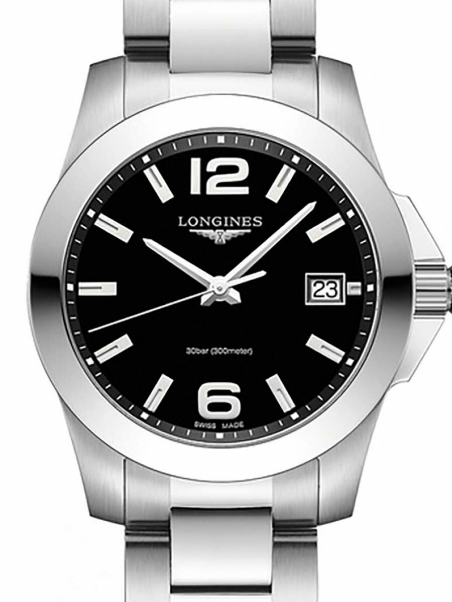Наручные часы LONGINES, черный/серебристый — фото 1
