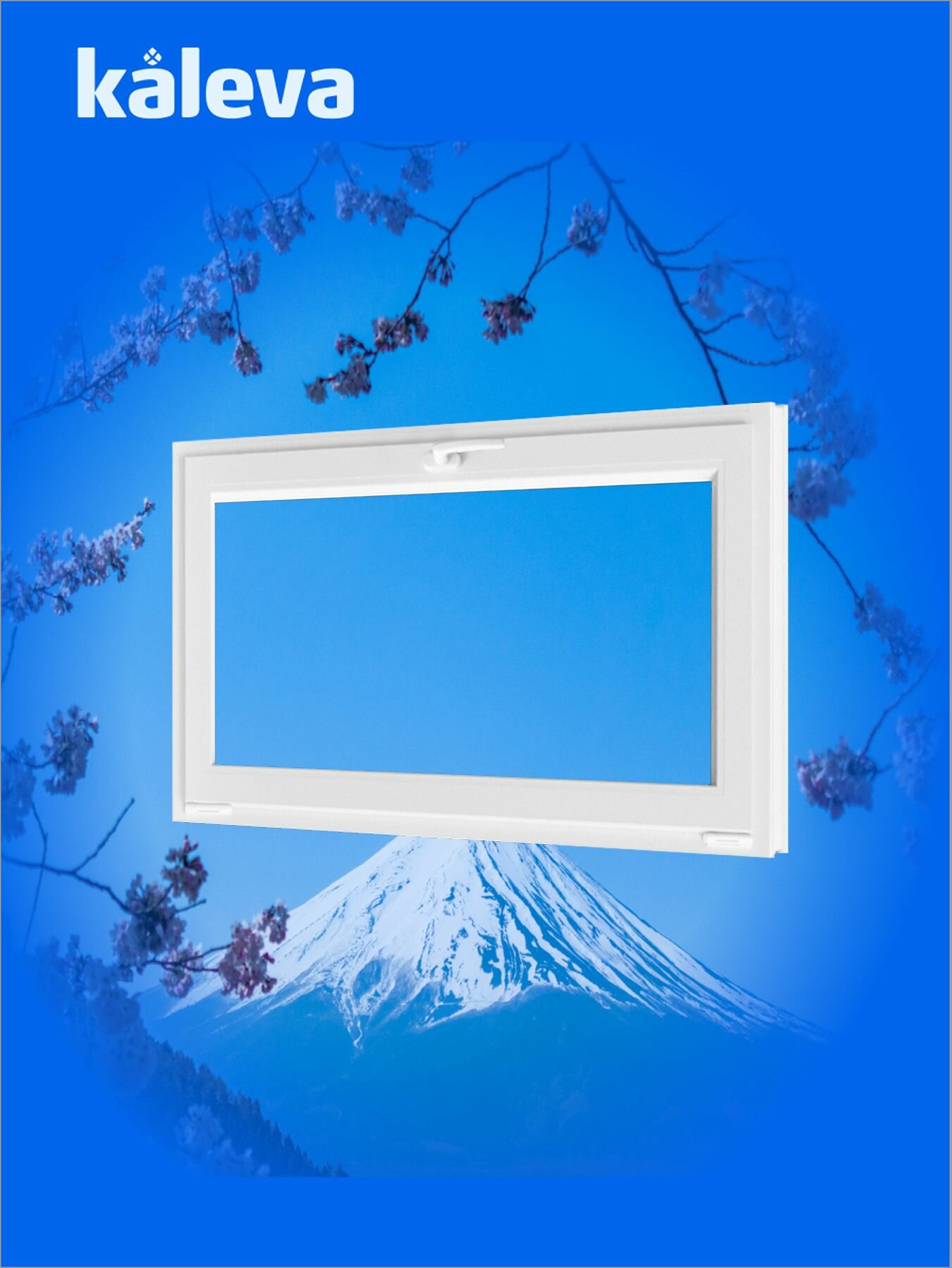 Пластиковое окно ПВХ Kaleva 52х99 см одностворчатое фрамуга двухкамерный стеклопакет с энергосберегающим напылением