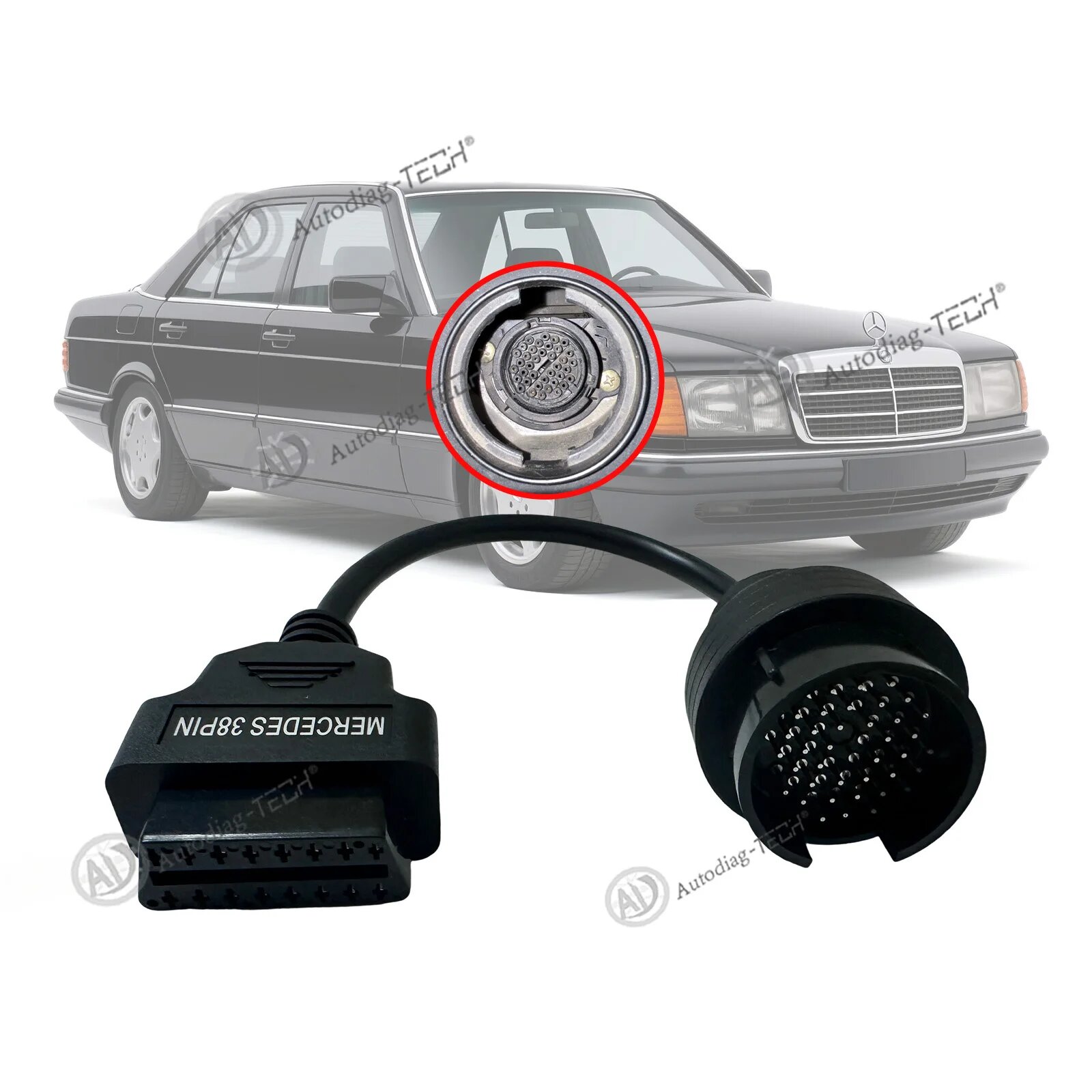 Кабель-адаптер OBDII для диагностики, для адаптера OBD Benz 38Pin на 16Pin, совместимый с разъемом Pre-2001 Mercedes-Benz 38pin