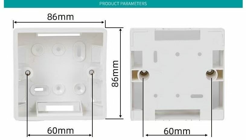 Монтажная коробка, подрозетник для терморегулятора, переключателя, белый