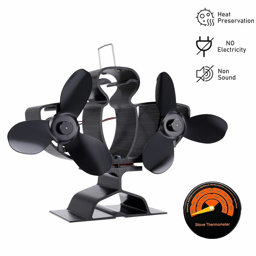 6 лопастей, Вентилятор на камин/ Печной тепловентилятор-термодинамические экологически чистые тихие и эффективные радиаторы, зимние домашние кемпинговые обогреватели