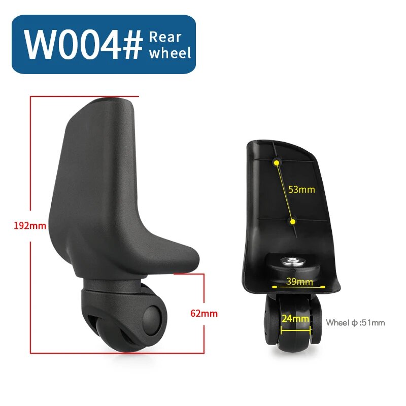 Сменные колеса для чемодана до и после колес, ролики для дорожной сумки, ремонт W004 Rear(2Pcs)