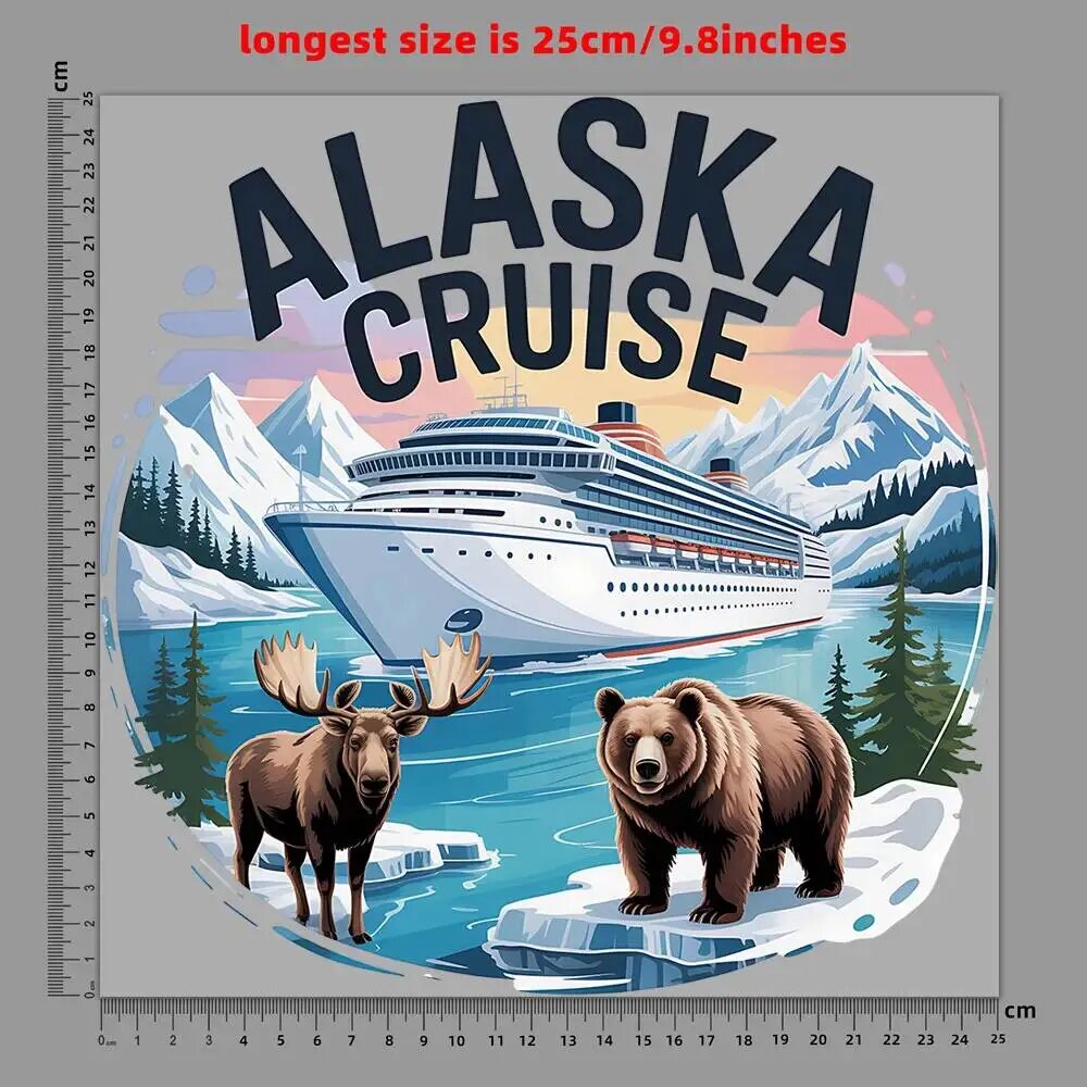 Нашивка Alaska Cruise, медведь, олень, XRC0023-4
