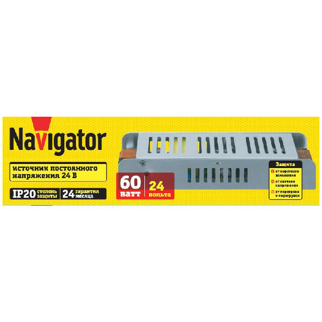 Блок питания NAVIGATOR для с/д ленты 60Вт IP20 24В