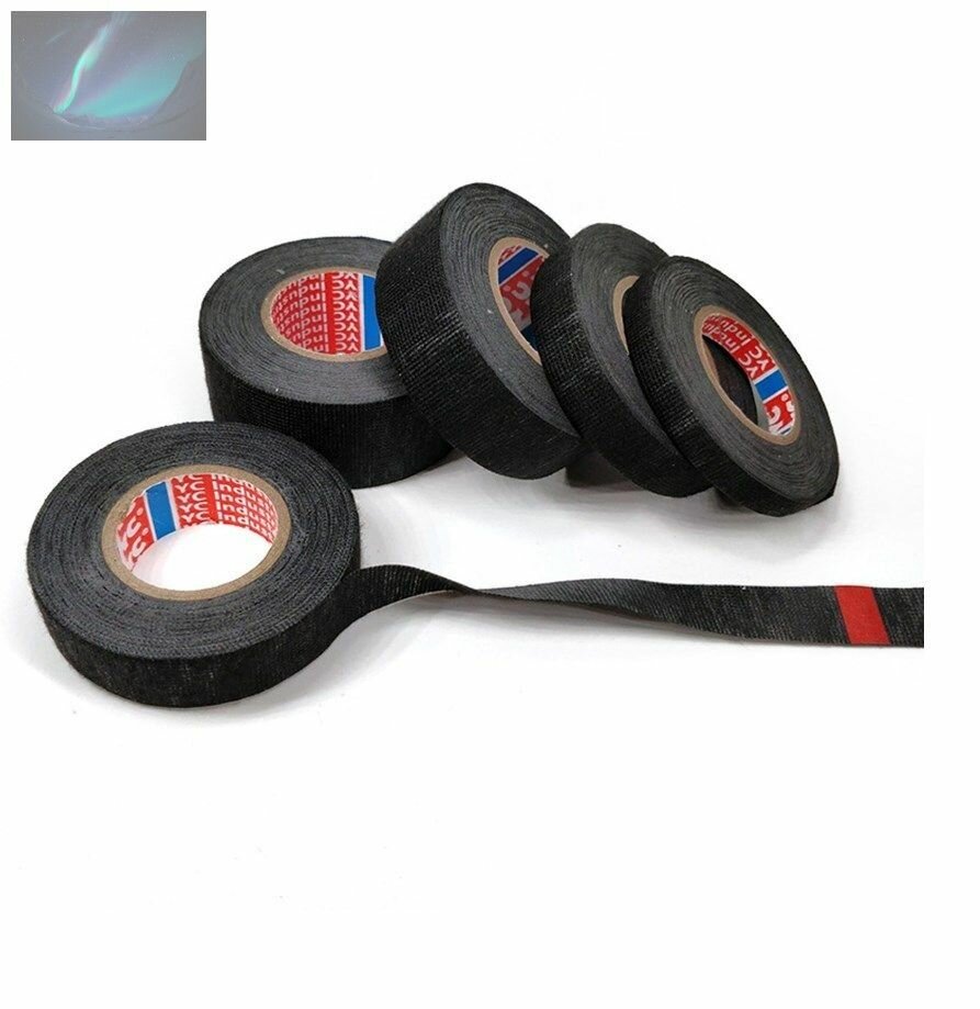 Флисовая изолента для авто (25м), термостойкая влагозащитная лента для электропроводки, черная