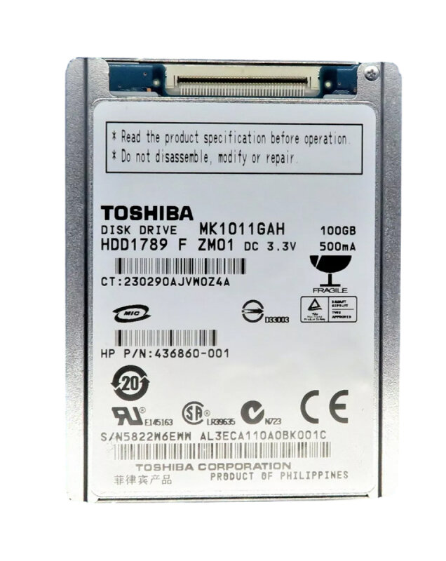 Жесткий диск Toshiba MK1011GAH 100Gb 4200 IDE 1,8" HDD