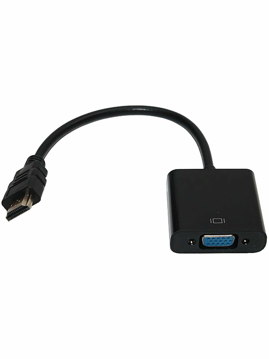 Переходник HDMI-SVGA, конвертер, гибкий шнур, длина 20 см, чёрный