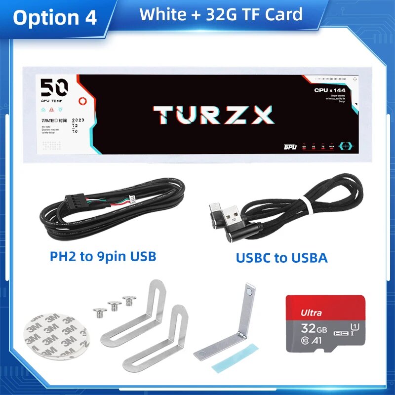 TURZX 8,8-дюймовый USB экран