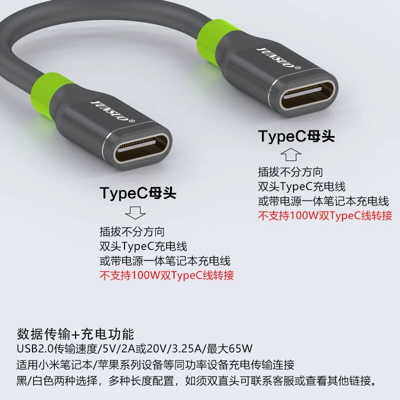 Адаптер USB-C (женский) на USB-C (мужской) для быстрой зарядки PD, совместимый с старыми моделями Apple и новым Apple
