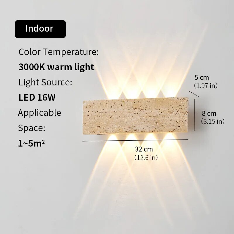 Стеновая лампа Wabi-sabi с LED-освещением, садовая лампа из камня, IP65, наружная водонепроницаемая, ретро-бра, подсветка для изголовья кровати, световой прибор, домашняя отделка, для помещений