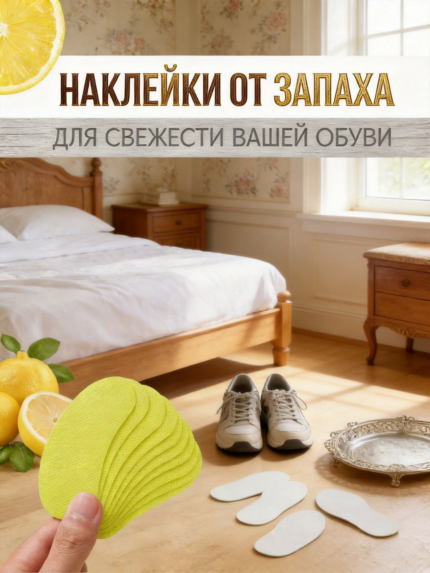 Наклейки-дезодоранты для обуви, арома-стикеры против запаха и пота ног для фиксации на внутренней поверхности обуви