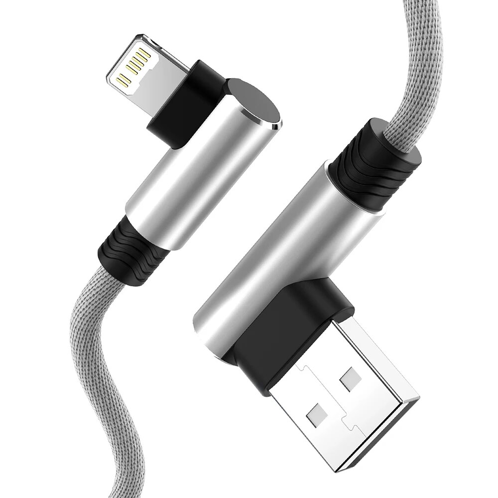Белый USB кабель для iPhone 2 м с углом