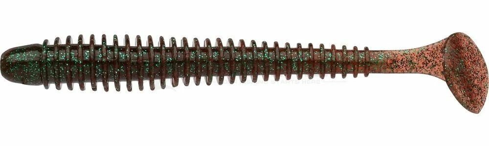 Приманка силиконовая мягкая съедобная, виброхвост Keitech тонущий Swing Impact 4.5" #302 Plum Green FLK.