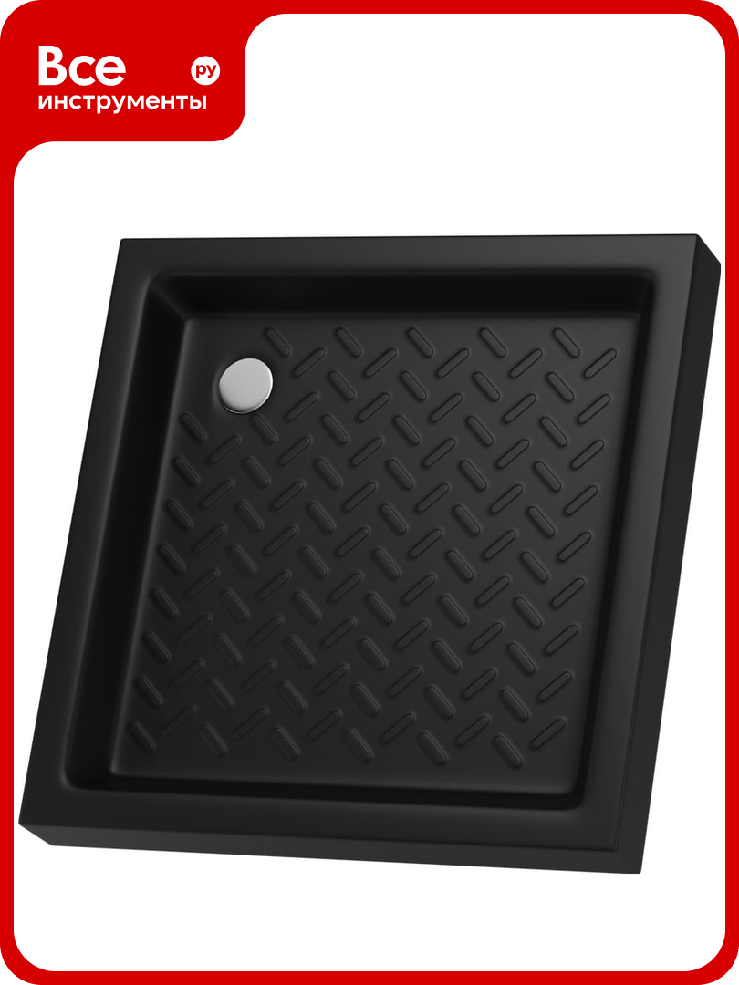 Душевой поддон RGW 90х90х10 CR-099-B Черный/Квадрат, 60 мм, керамический 19170199-04