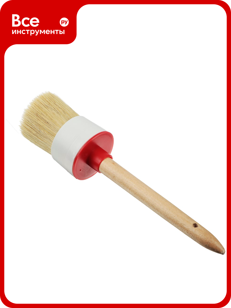 Кисть HEADMAN круглая в пластиковом корпусе натуральная щетина № 18 60 мм 682-042