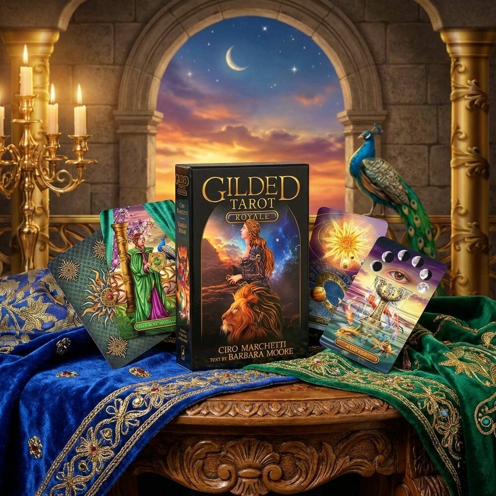 Карты таро "Gilded Tarot Royale Book Deck" Llewellyn / Позолоченная Королевская Колода