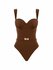 Купальник NOIRE SWIMWEAR Seashell-belt swimsuit, размер S, коричневый