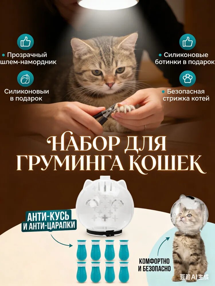 Намордник дышащий для кошек и coбак, Купoл защитный от，M or L size