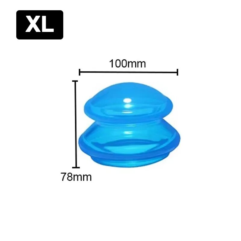 Силиконовые массажные банки XL, синий