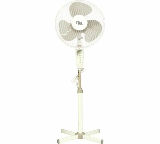Вентилятор напольный Oasis VF-40PWG. Подсветка, 3 скорости, белый+серый