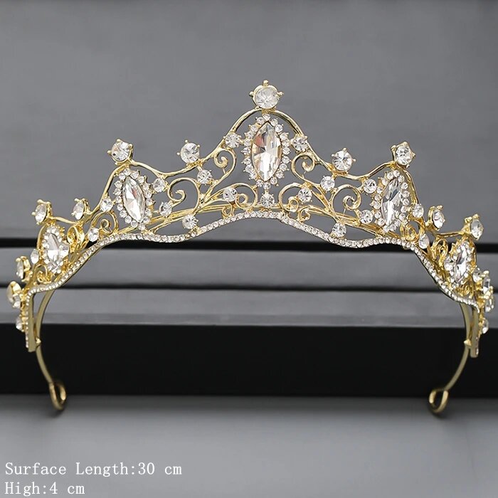 Корона диадема Light gold2, 30 см