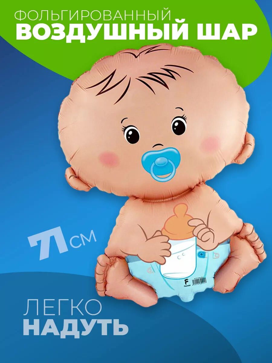 Шары на выписку мальчика и на годик фольгированные