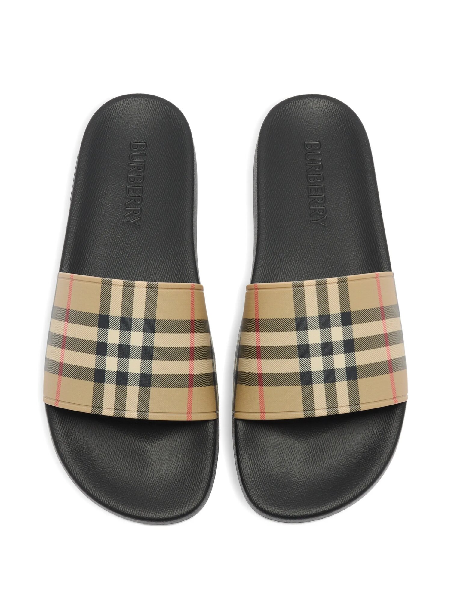 Шлёпанцы BURBERRY Check-print slides, размер 46, разноцветный — фото 1