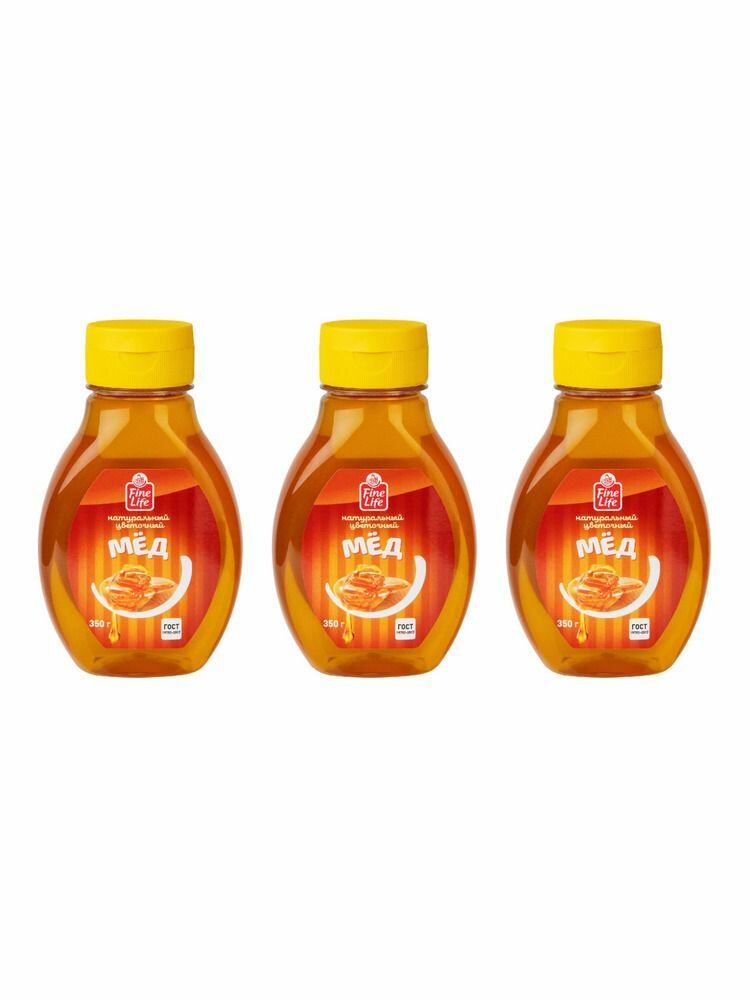Fine Life Мед цветочный, 350 г, 3 шт