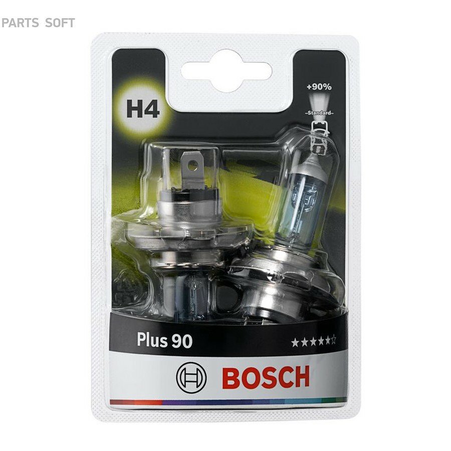 Лампа H4 12V 60/55W [P43t] Gigalight Plus 90 блистер (2шт.) от официального дистрибьютора, BOSCH, артикул 1987301422