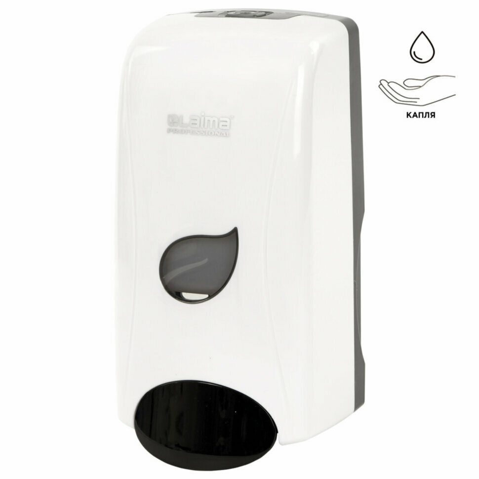 Дозатор для жидкого мыла LAIMA PROFESSIONAL ECO, наливной, 1 л, белый, ABS-пластик, 606551, 606551