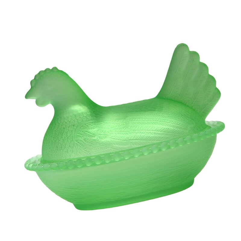 Glass Crystal Hen-Shape Candy Dishes Creative Chicken Fruit Bowl with Lid Table Decoration Dessert Plate Home Decors