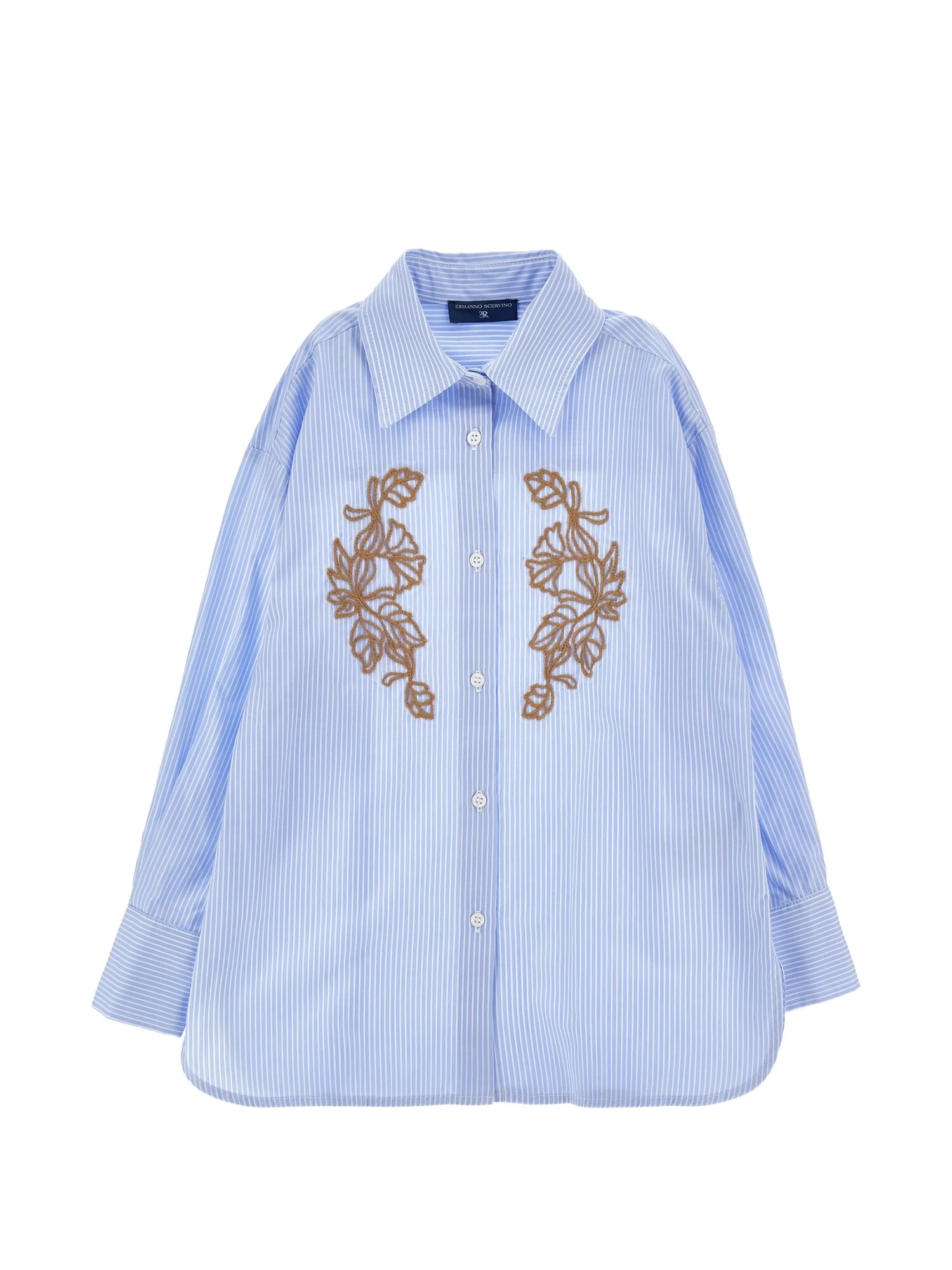 Рубашка Embroidered striped shirt