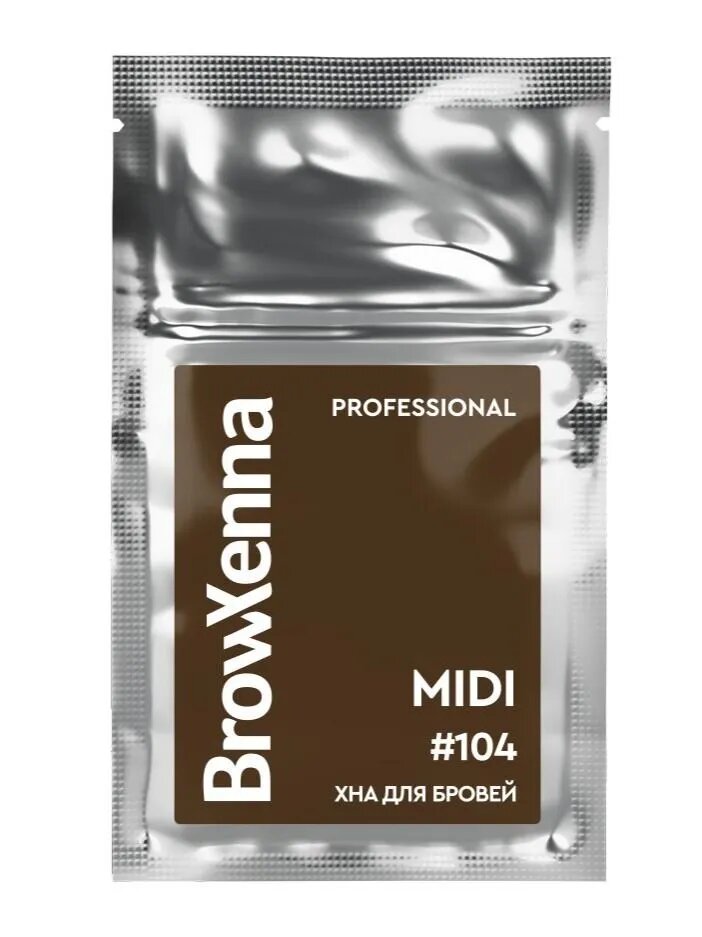 BrowXenna Хна для бровей 104 Шатен, горький шоколад, midi-саше 3 г (Brow Henna / БроуХенна)